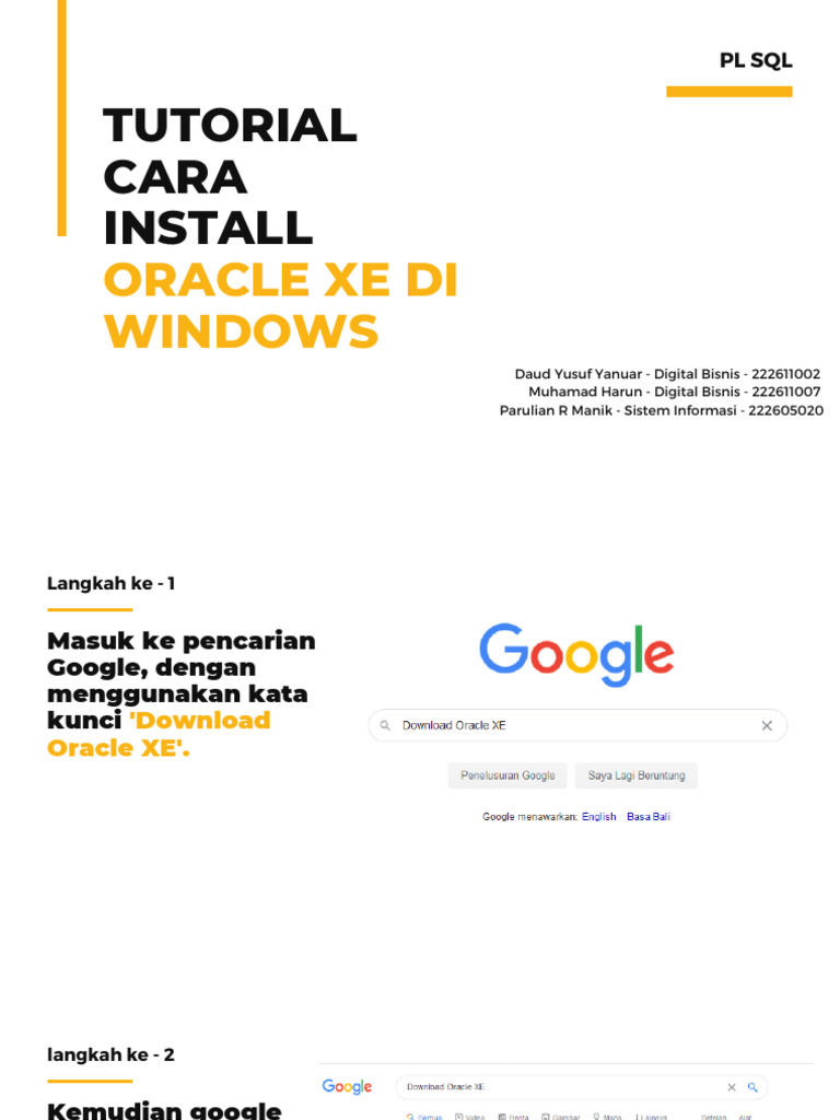 Tutorial Cara Install Oracle XE Di Windows | PDF | Komputer | Teknologi ...