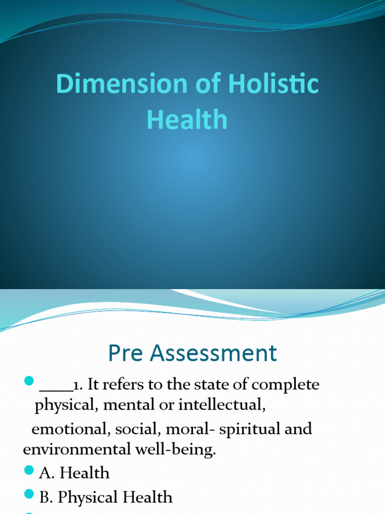 Dimension of Holistic Health | PDF | Mental Health | Waste
