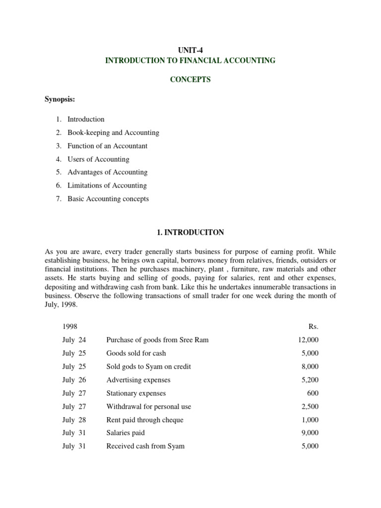 Befa Unit-4 | PDF | Debits And Credits | Expense