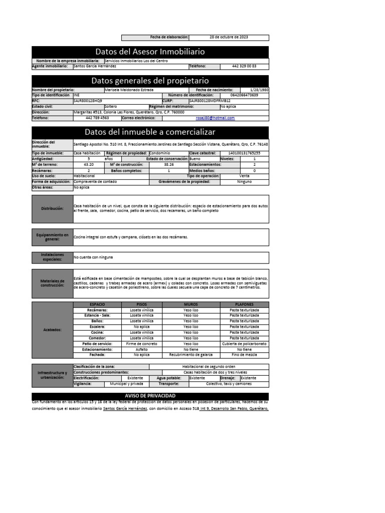 Ejemplo Entregables Ec0110.02 Santos | PDF | Condominio | Los consumidores