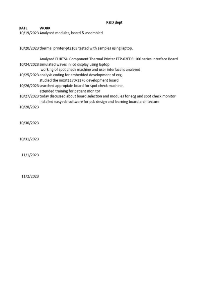 Daily Work Update | PDF