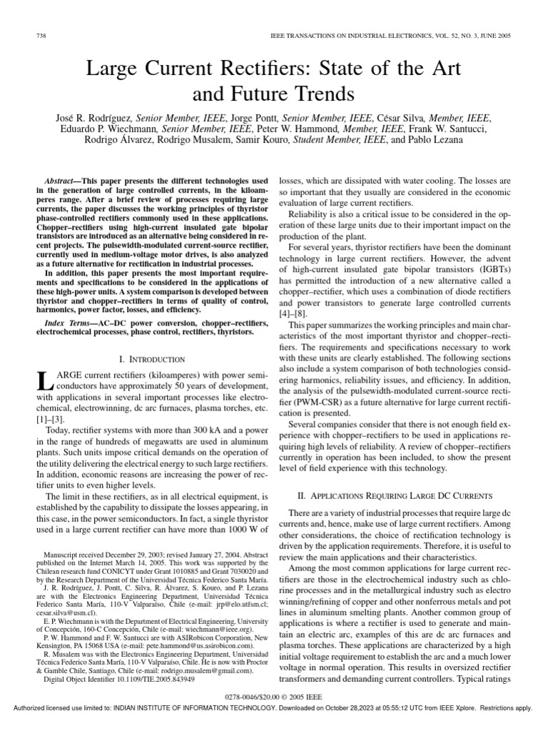 Large Current Rectifiers State of The Art and Future Trends | PDF ...