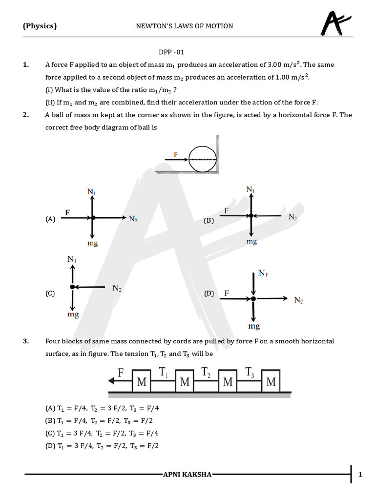 DPP - 01 - Laws of Motion | PDF