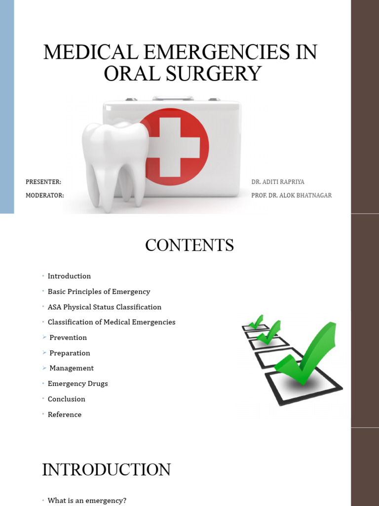 Common Medical Emergencies in Oral Surgery | PDF | Diseases And ...