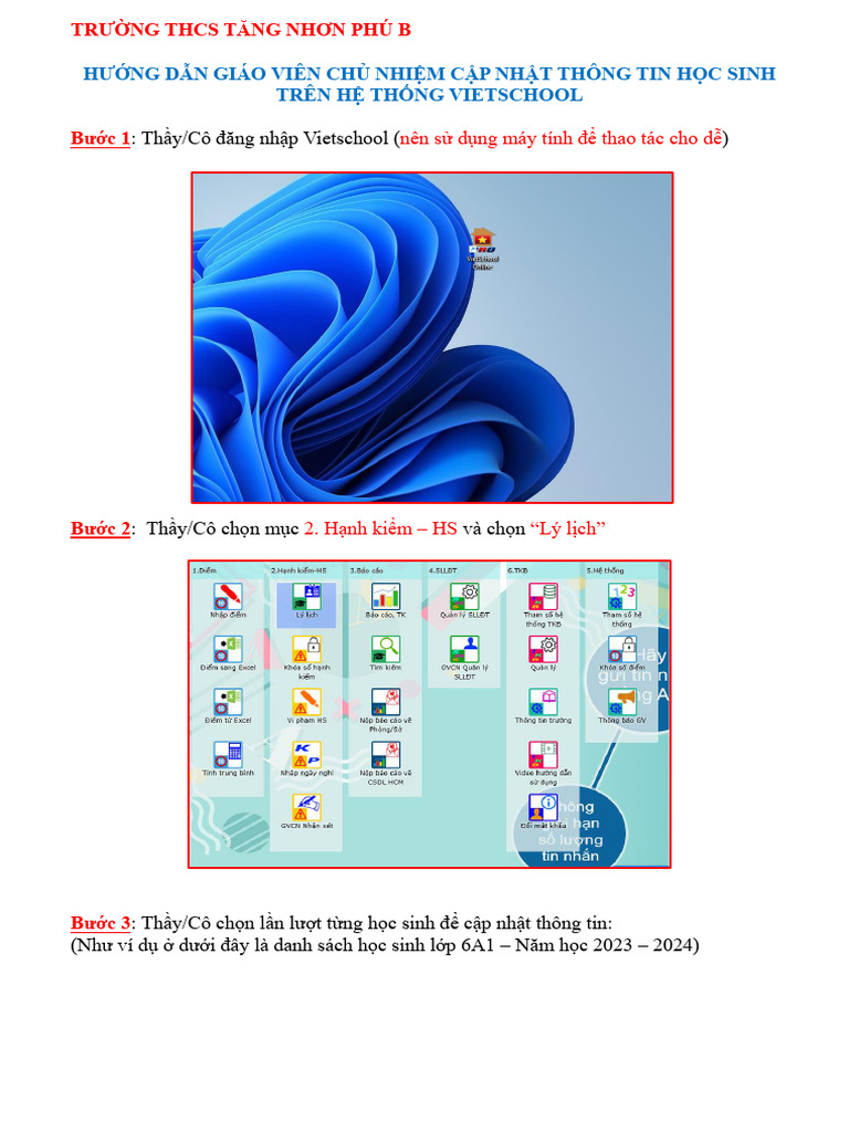 Huong Dan GVCN Cap Nhat Thong Tin Hs Tren Vietschool Nam Hoc 2023 2024 ...
