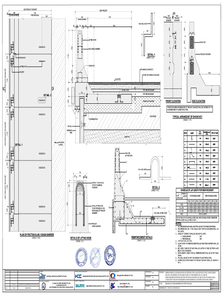 Crash Barrier with Friction Slab Drawing | PDF