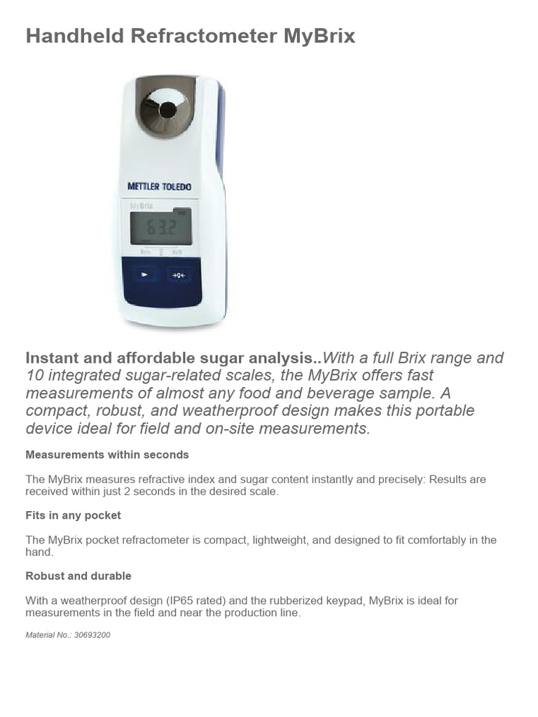 Handheld Refractometer MyBrix | PDF | Home & Garden | Computers