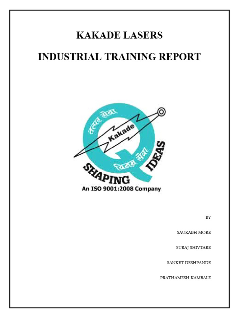 Kakade Laser Industrial Training Report | PDF | Numerical Control | Laser
