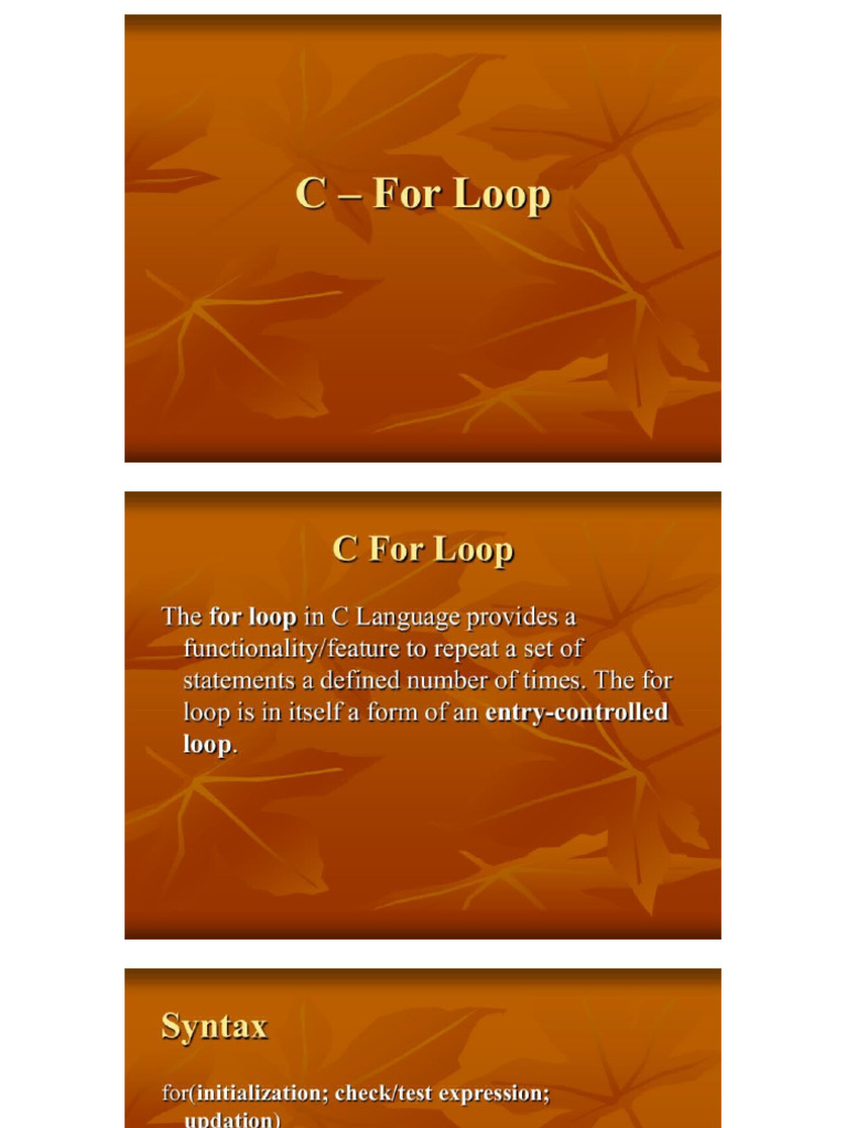 C Forloop Pdf