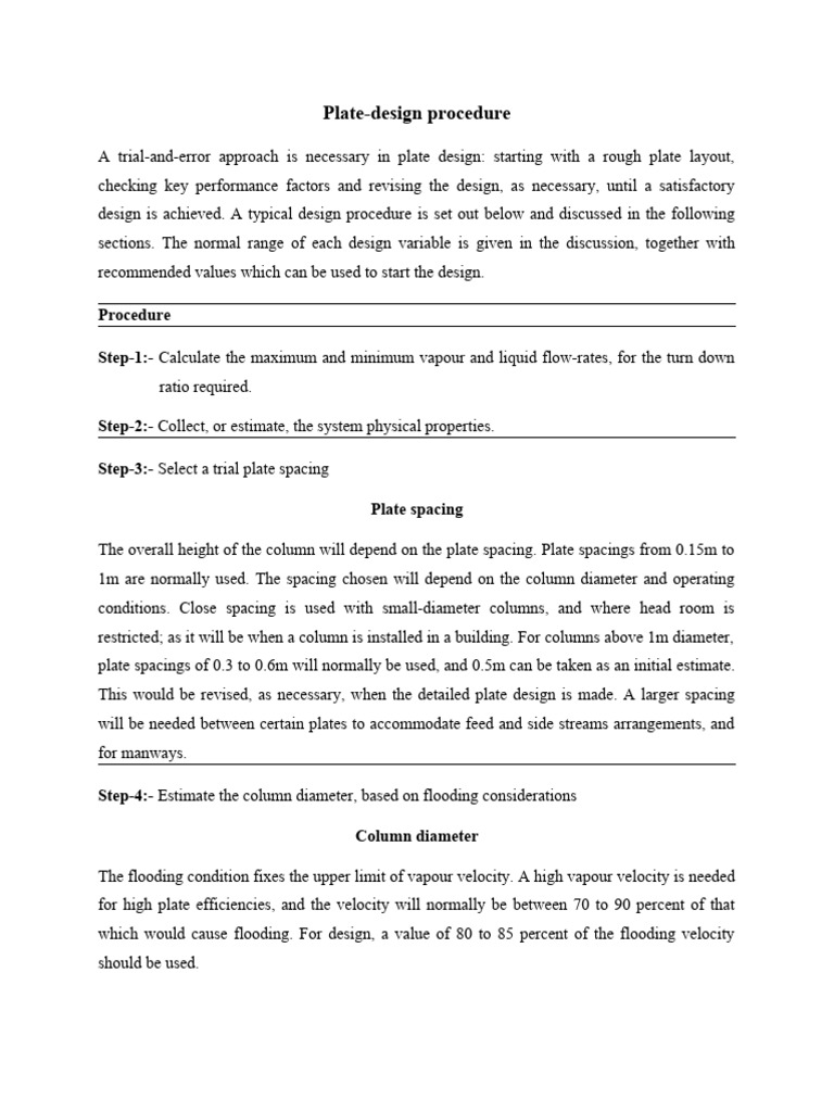 Hydraulic Plate Design Procedure | PDF | Technology & Engineering