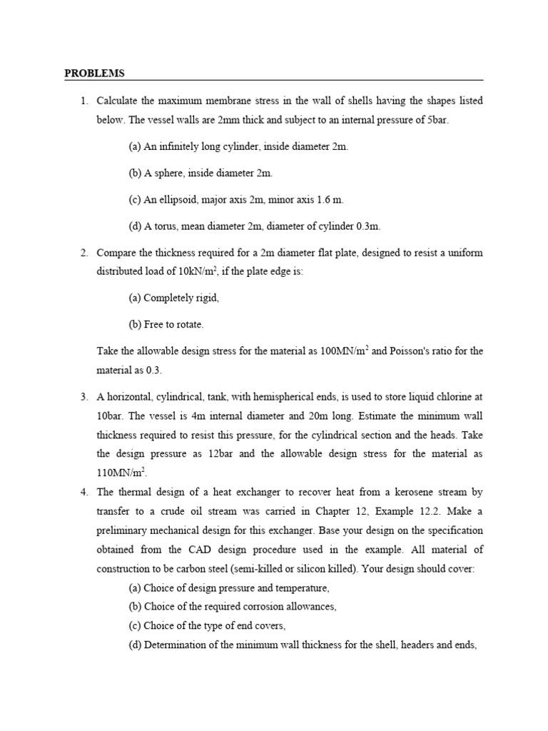 Mechanical Design Calculations for Pressure Vessels | PDF | Stress ...