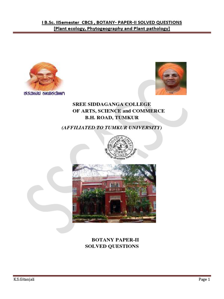 2 Sem Botany - Question Bank | PDF | Soil | Humidity