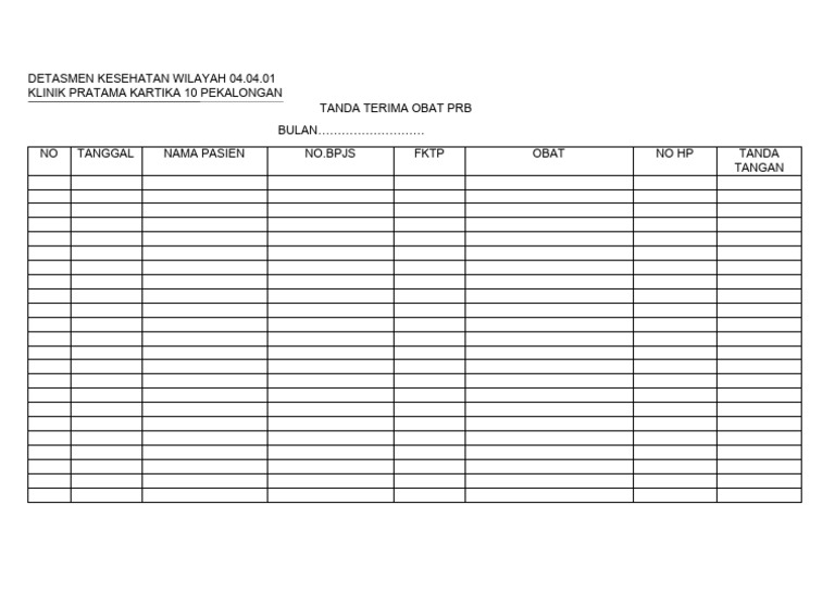 Tanda Terima Obat PRB | PDF