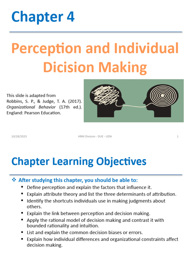 Chapter 4 Perception and Individual Decision Making | Download Free PDF | Decision Making ...