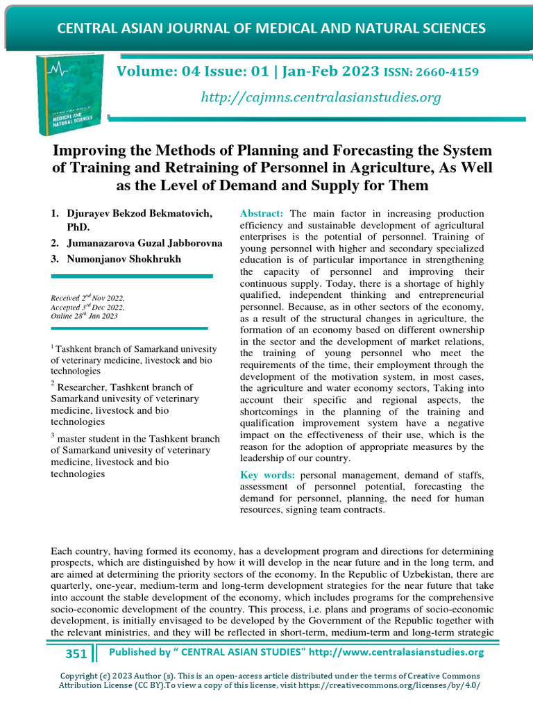 Volume 04 Issue 01 Jan Feb 2023 Pdf Employment Forecasting