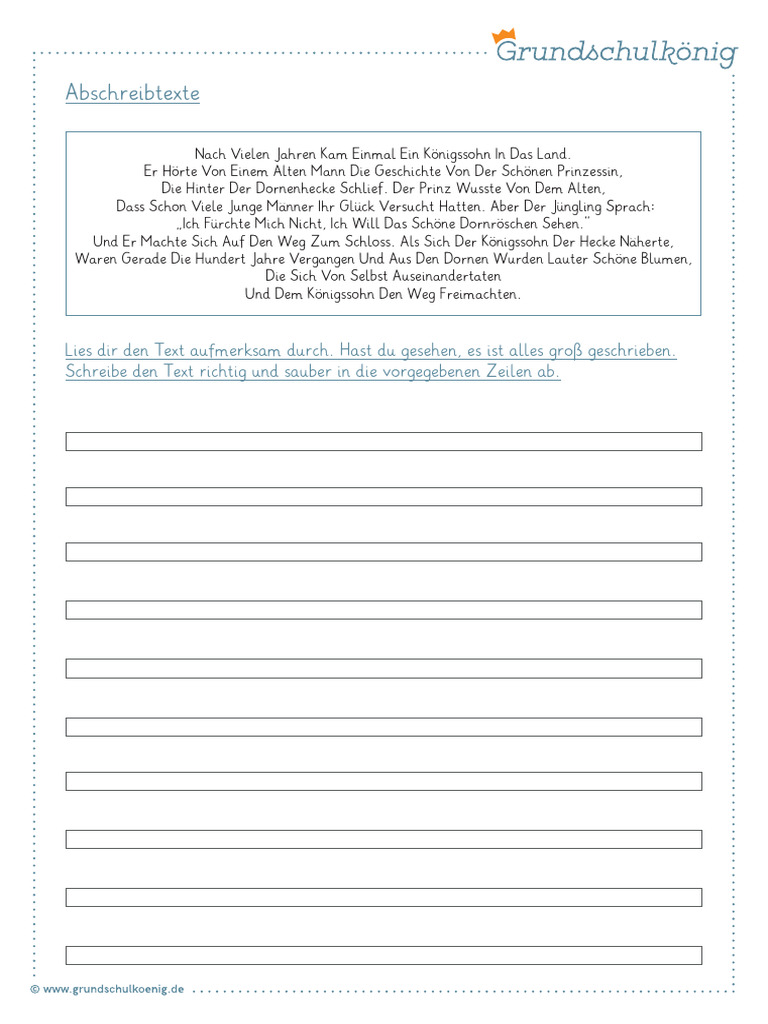 Abschreibtexte Maerchen 3klasse | PDF