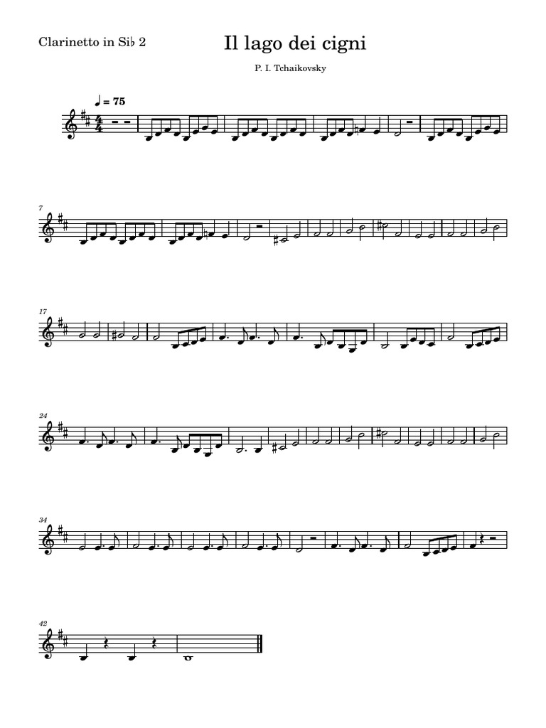Il Lago Dei Cigni-Clarinetto - in - Sib - 2 | PDF