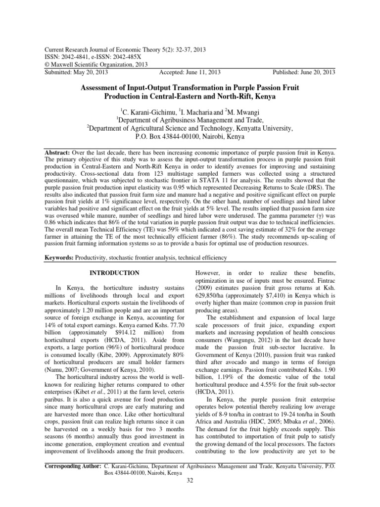 Assessment of Input Output Transformatio | PDF
