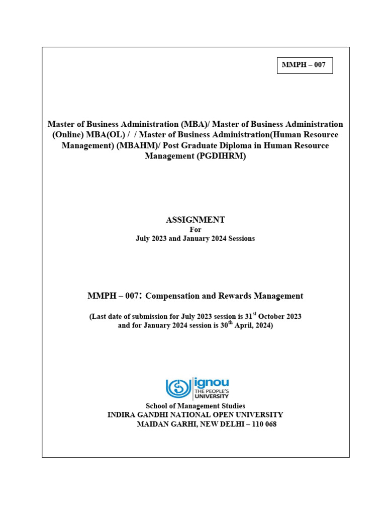 MMPH-007 Assignment | PDF