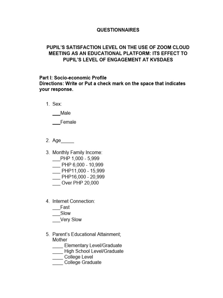 QUESTIONNAIRES | PDF
