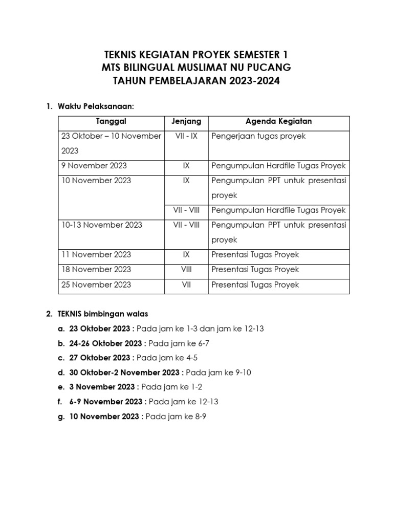 Teknis Kegiatan Proyek | PDF | Seni
