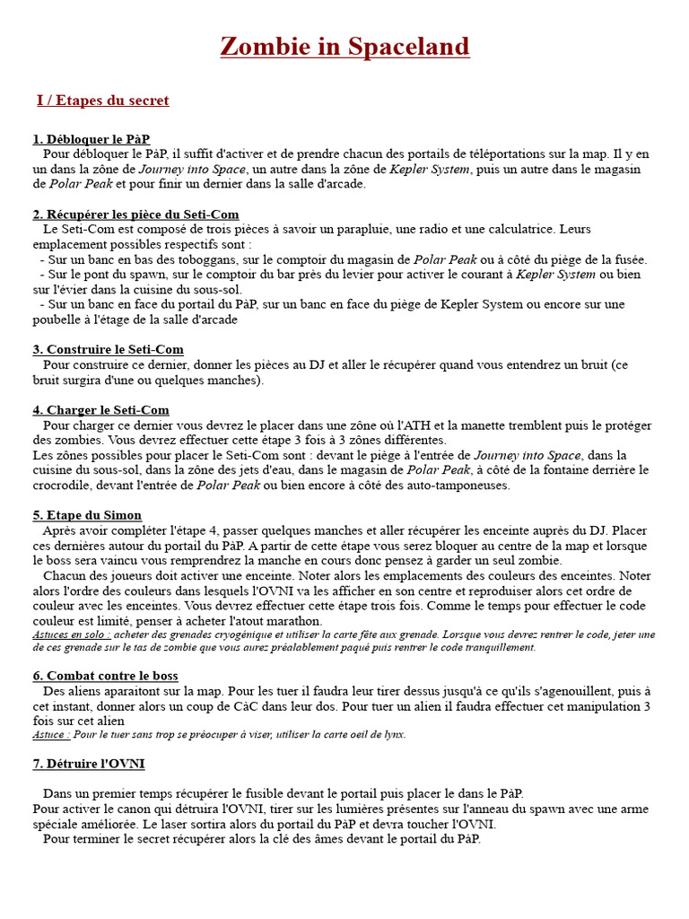 Guide des Zombies à Spaceland | PDF | Maison et jardin