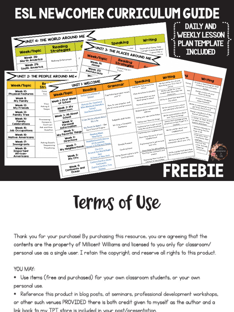 Newcomer Curriculum Guide Updated | PDF | English As A Second Or ...