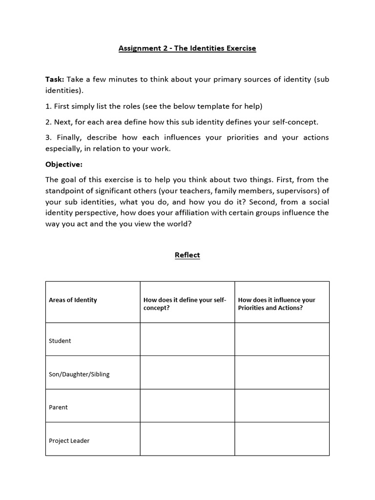 Assignment 2 - The Identities Exercise | PDF