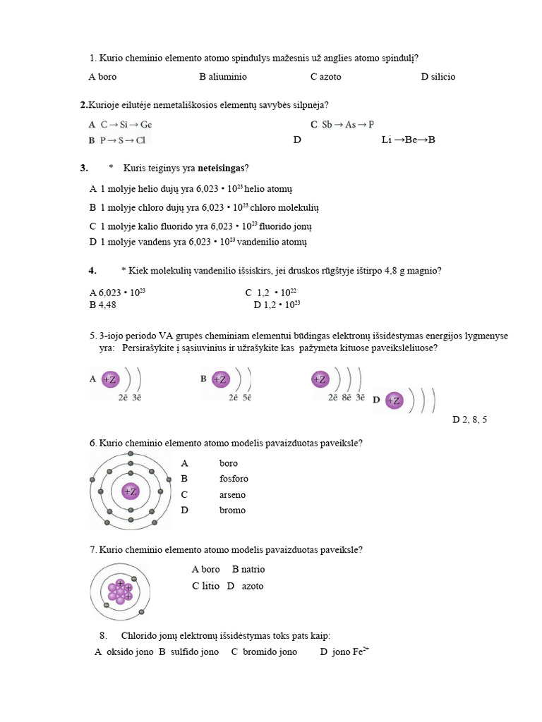 Atomo Sandara II Uzduotis 2 | PDF