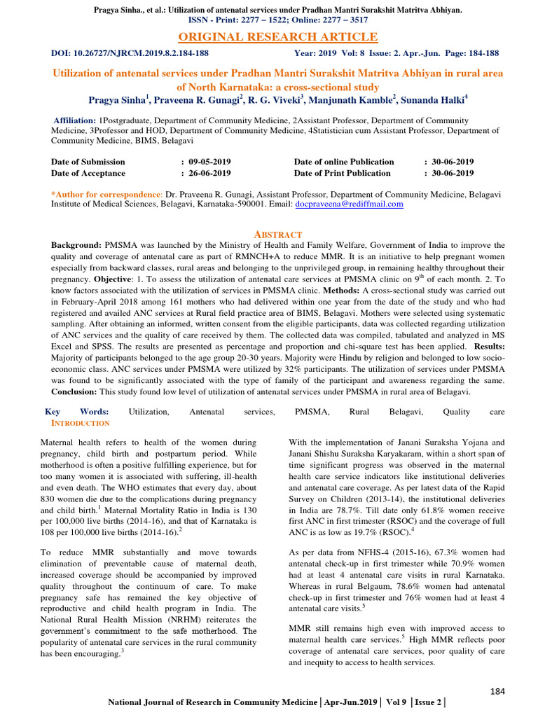 Antenatal Services Un PMSMA | PDF | Pregnancy | Maternal Death