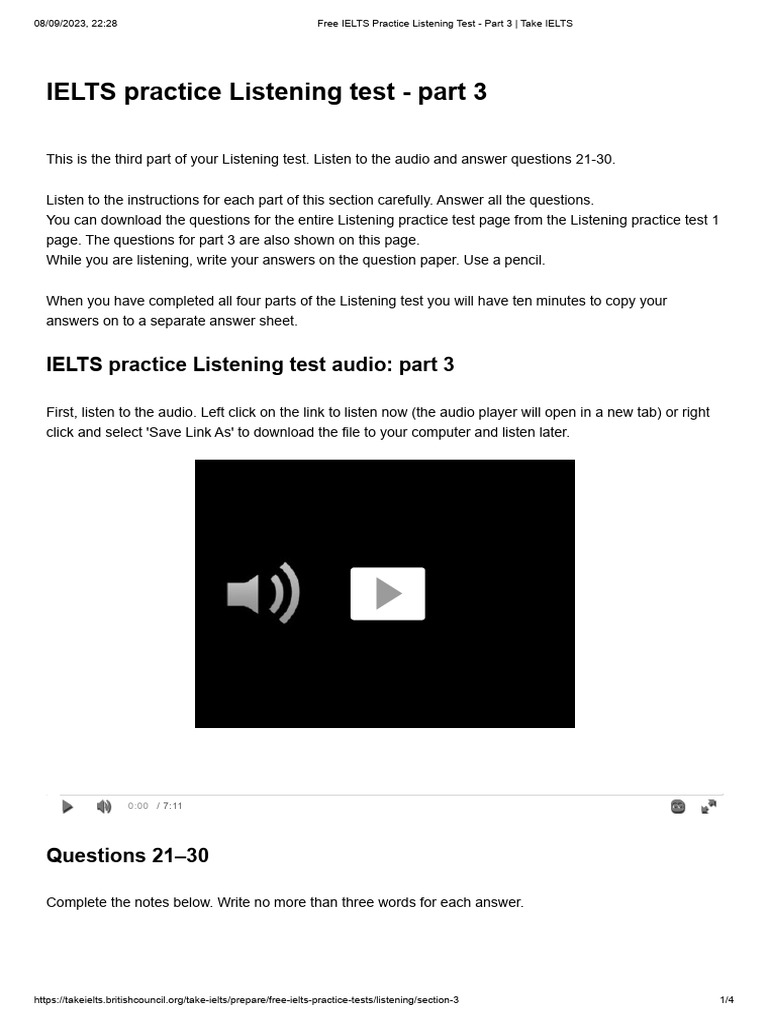 IELTS Practice L S3 | PDF | Science & Mathematics