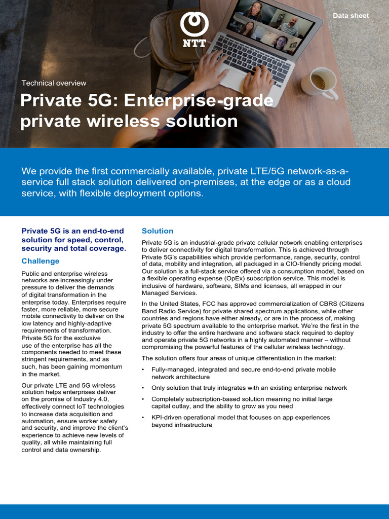 Private 5G Technical Overview | PDF Private 5G Technical Overview | PDF