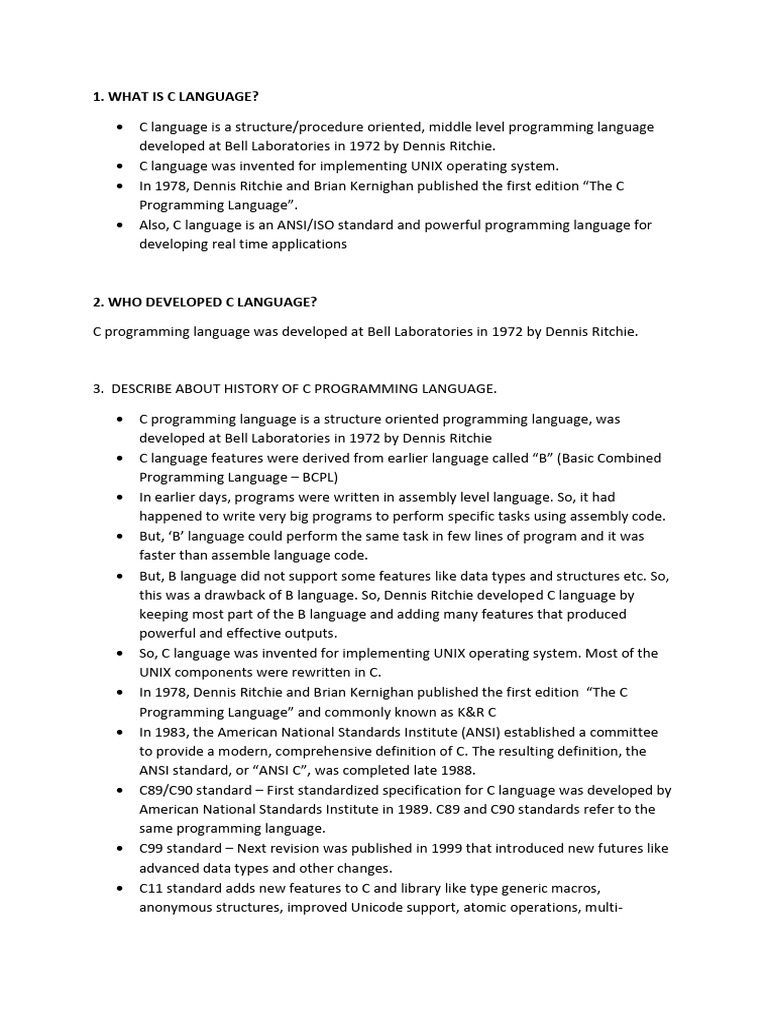 What Is C Language? | PDF