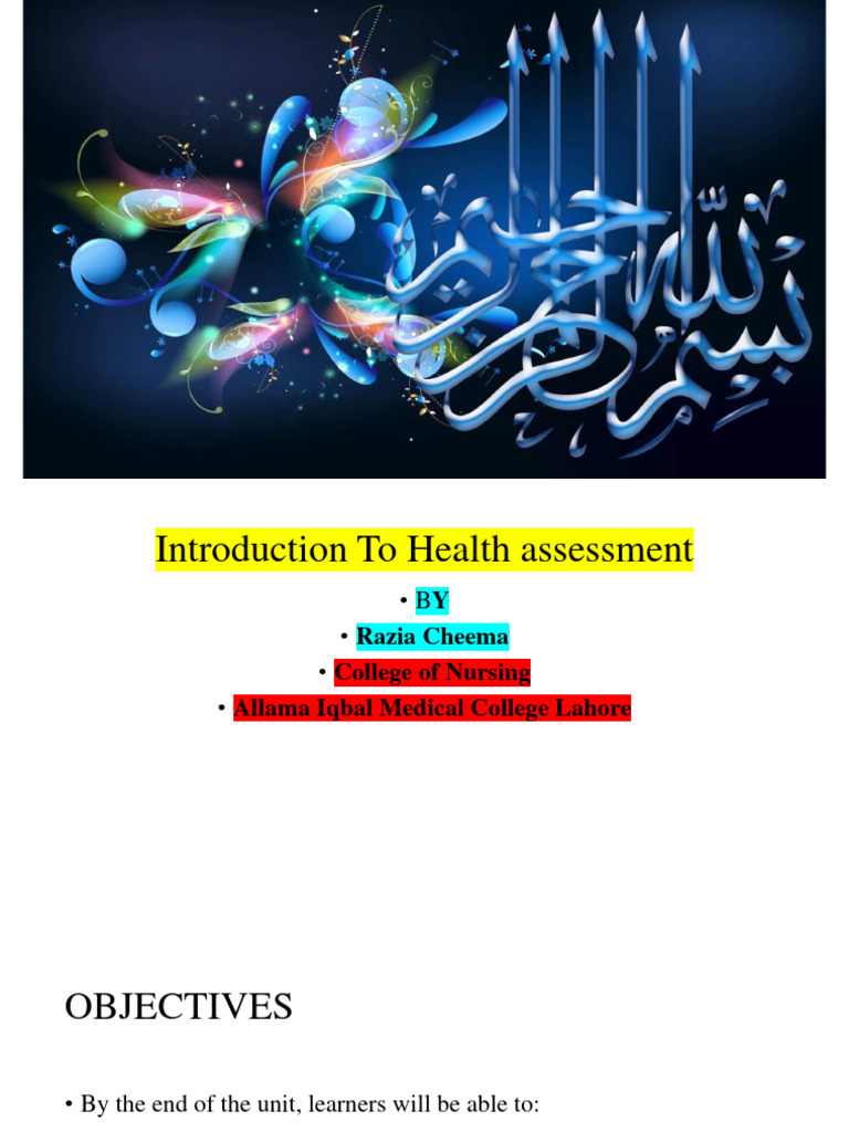 Unit1 Health Assessment First | PDF | Nursing | Physical Examination