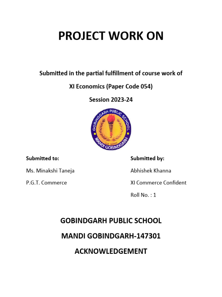 Front Page of Project | PDF | Cognition | Learning