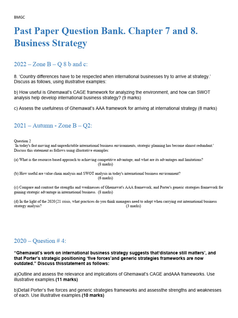 Ghemawat's AAA Framework in Strategy Analysis | PDF | Strategic ...