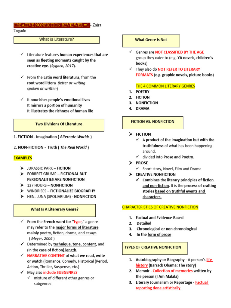 CNF Reviewer W1 2 | PDF | Poetry | Creative Nonfiction