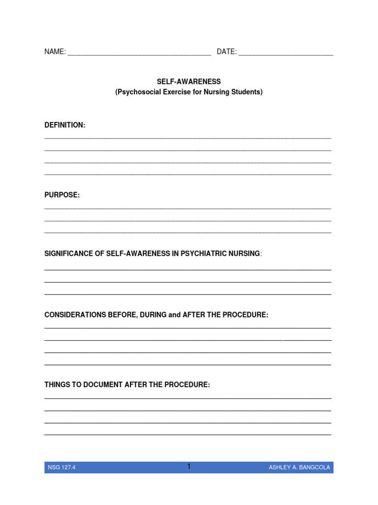 Student-Copy-Self Awarenes Checklist | PDF