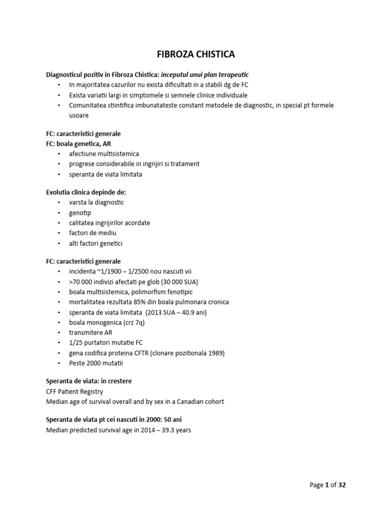 4.fibroza Chistica Dracea | PDF