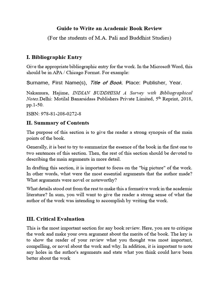 Guide To Book Review | PDF