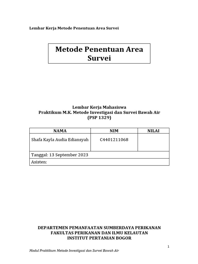 Modul Praktikum Penentuan Area Survei | PDF