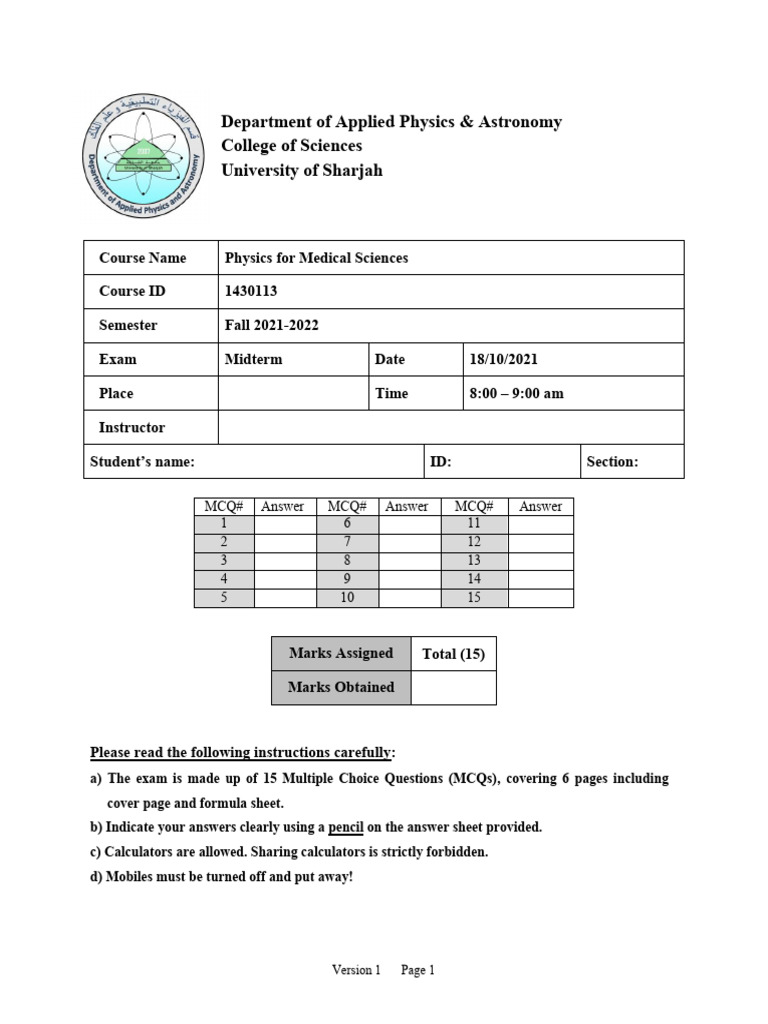 PMS Midterm Fall2021 2022 | PDF