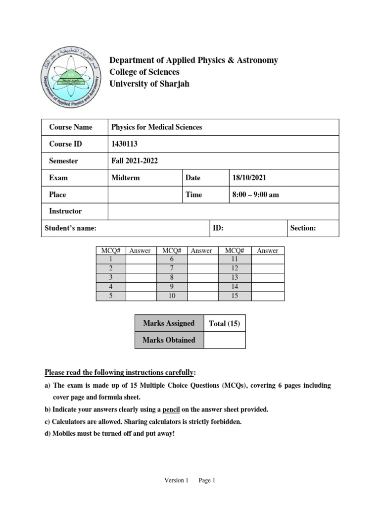 PMS Midterm Fall2021 2022 | PDF | Euclidean Vector | Velocity