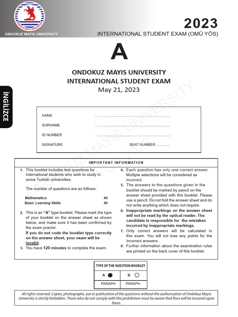 Yos Ingilizce A 2023-1 | PDF