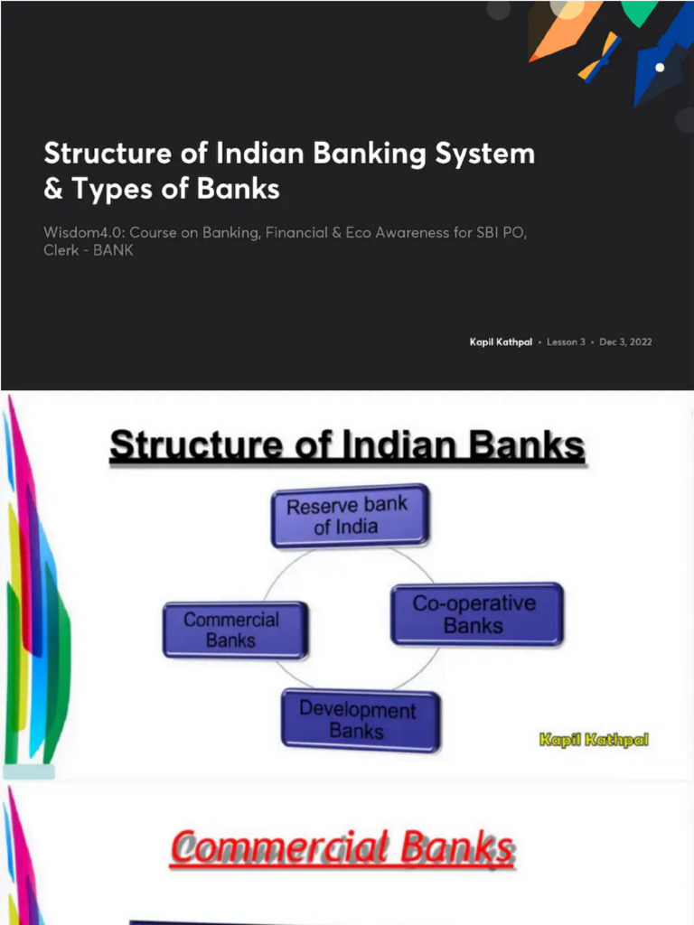 Structure of Indian Banking System Types of Banks No Anno | PDF
