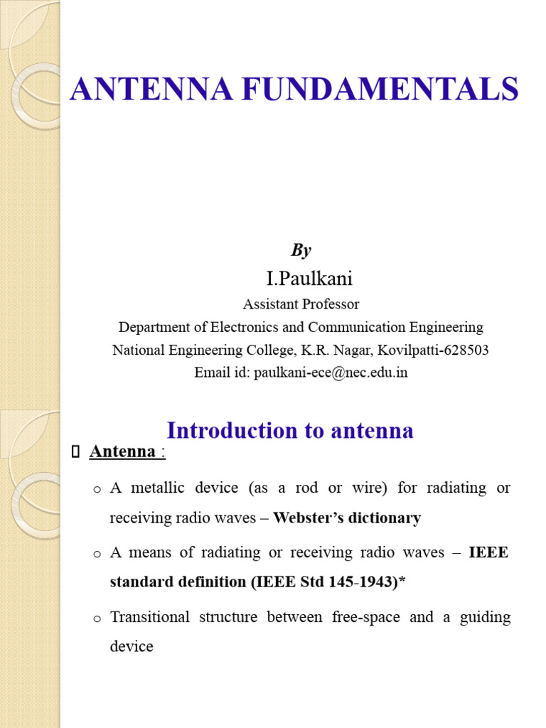 Fundamentals of Antenna - pptx-1 | PDF