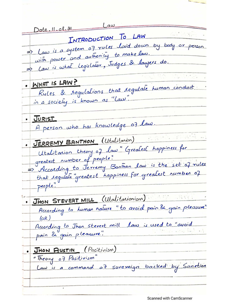 Introducation of Law Note | PDF