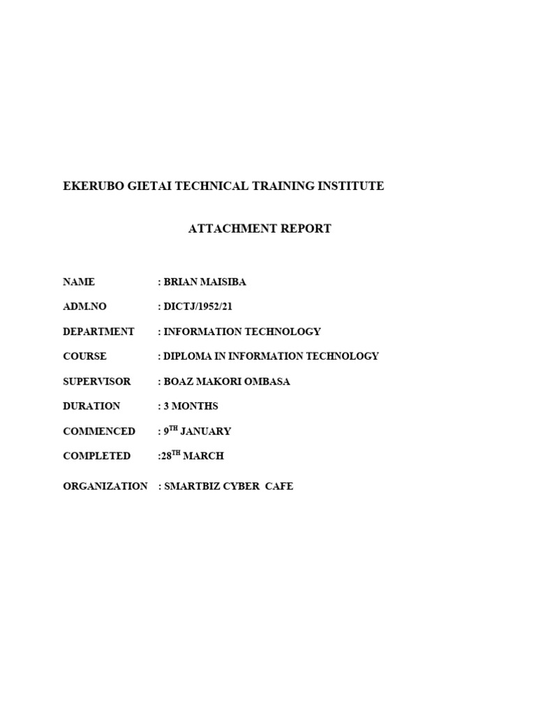 Brayo Report - COMPLETE Attachment 2 | PDF | Time Management | Professional Skills