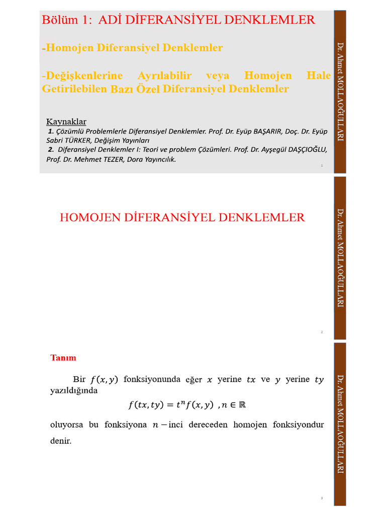 Homojen Dif. Denklemler-3lü | PDF