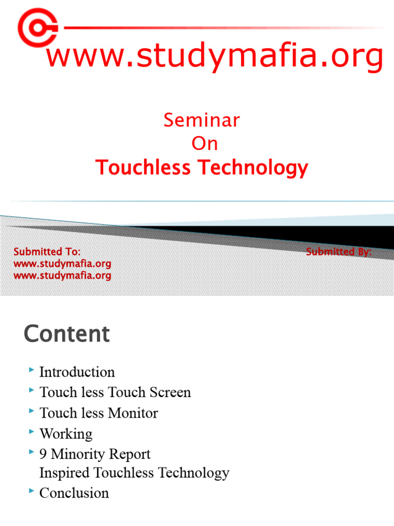Touchless Touch Screen Technology Pdf Touchscreen Computing